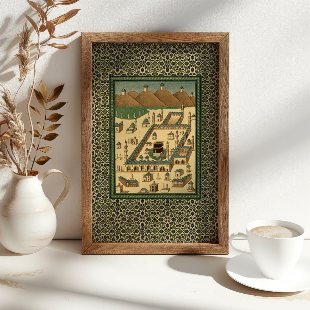Vintage Islamic Art, Grand Mosque, Kabbah Wall Art, 300gsm Fine Art ...