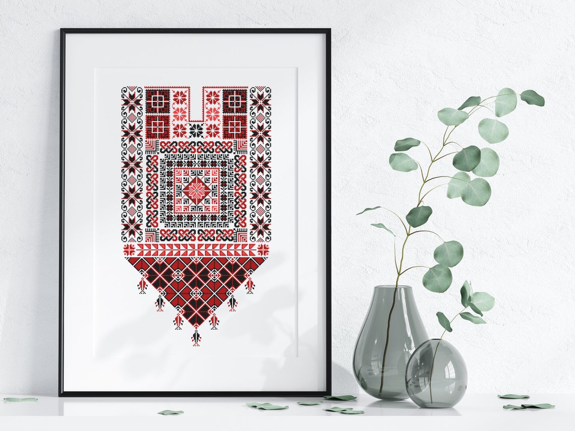 Palestinian Embroidery Wall Art, Palestinian Tatreez Wall Art, Islamic ...