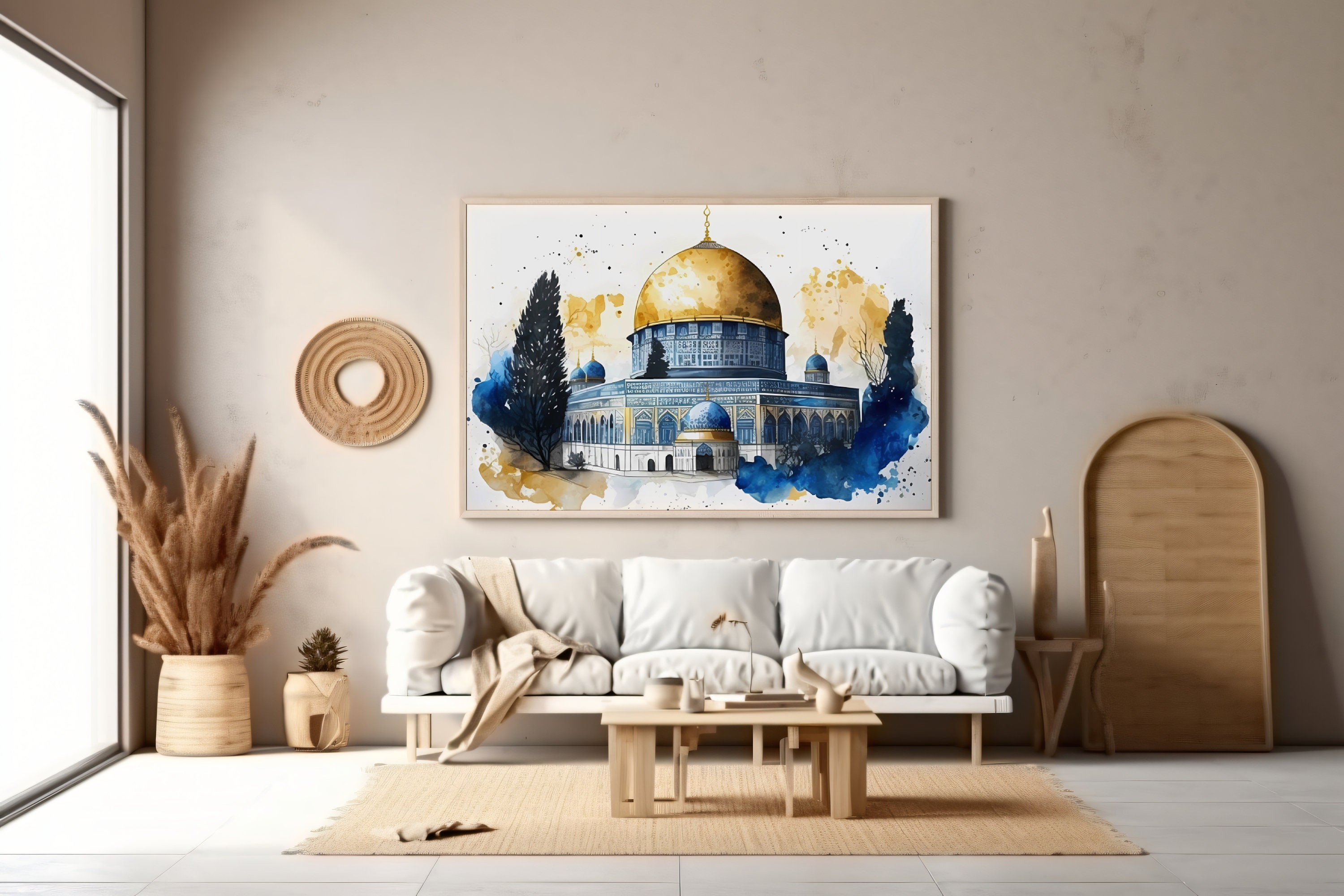 Islamic Wall Art, Al Aqsa Mosque, Dome of the Rock, Palestine, 300gsm ...