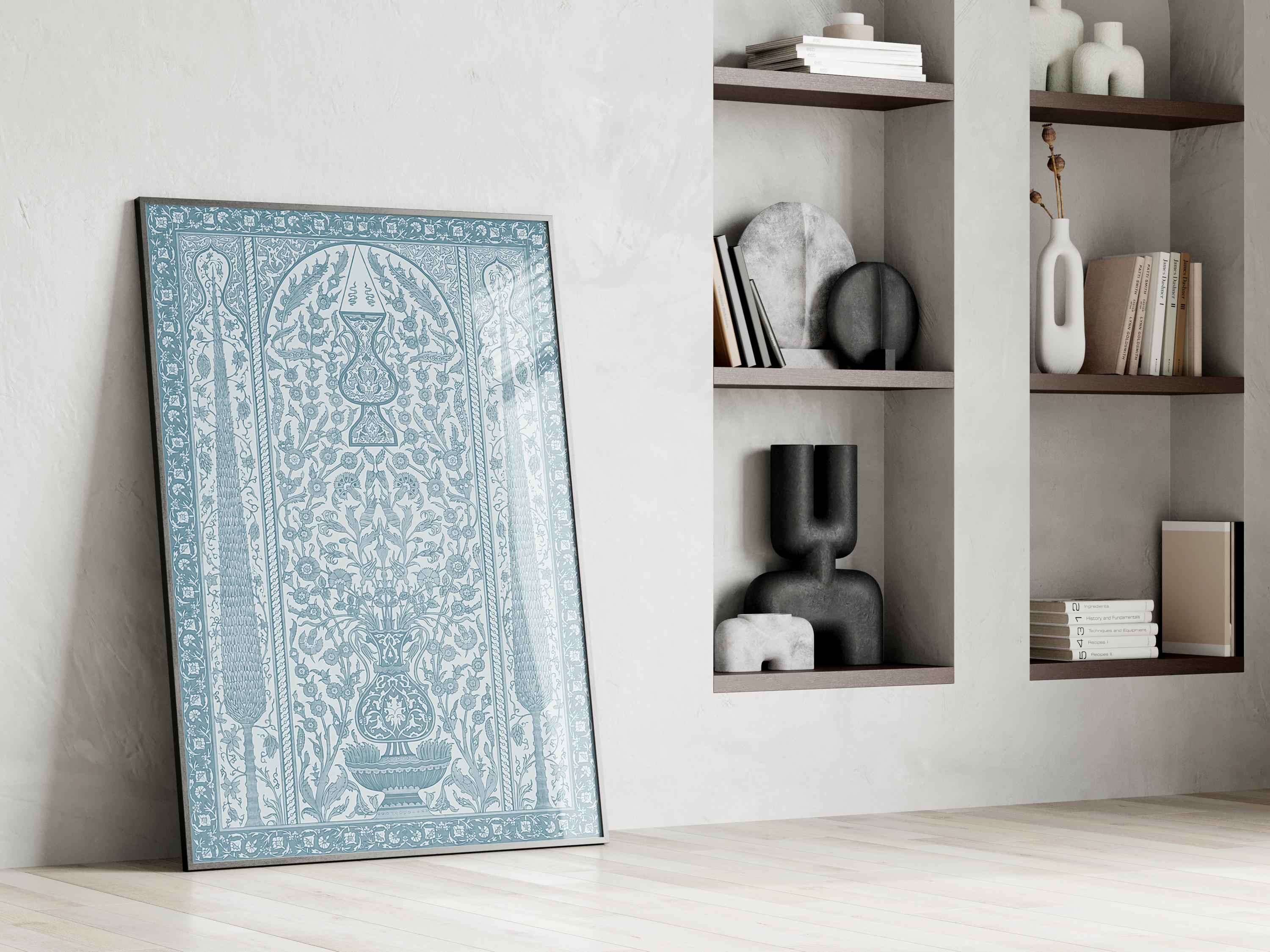 Vintage Mosque Wall Art, Islamic Floral Art, 300gsm Fine Art Paper ...