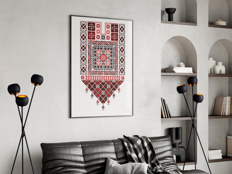Palestinian Embroidery Wall Art, Palestinian Tatreez Wall Art, Islamic ...
