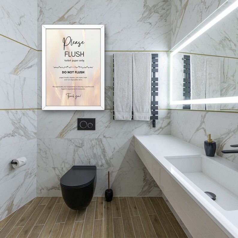 Restroom Etiquette Poster Bathroom Etiquette Toilet Etiquette Bathroom ...