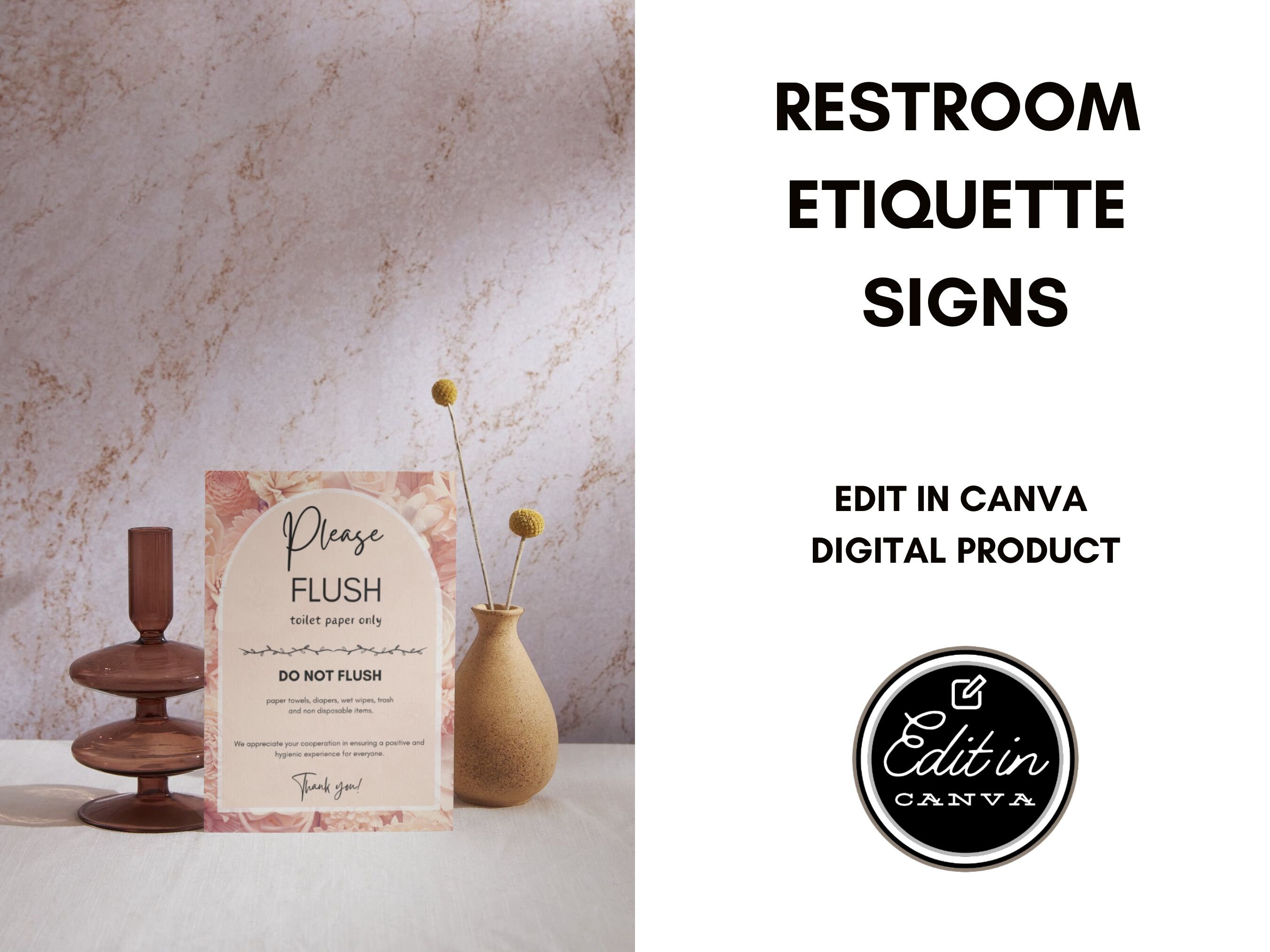 Bathroom Etiquette Restroom Rules Printable Wall Art Download Abstract ...