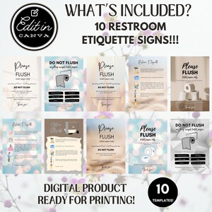 Restroom Etiquette Poster Bathroom Etiquette Toilet Etiquette Bathroom ...