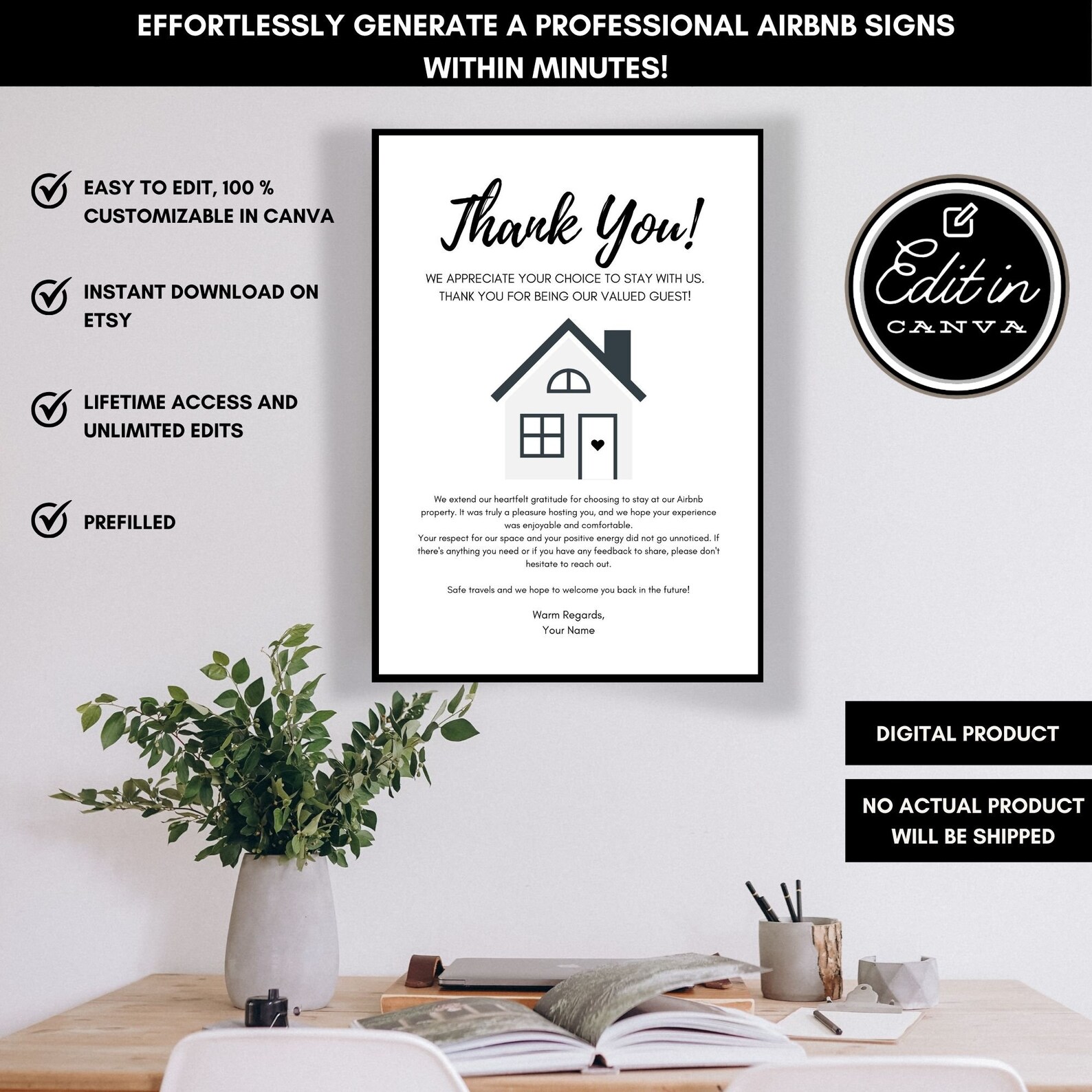 Airbnb Sign Bundle Template Airbnb Signage Vacation Rental Wifi Sign ...