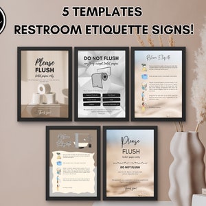 Restroom Etiquette Poster Bathroom Etiquette Toilet Etiquette Bathroom ...