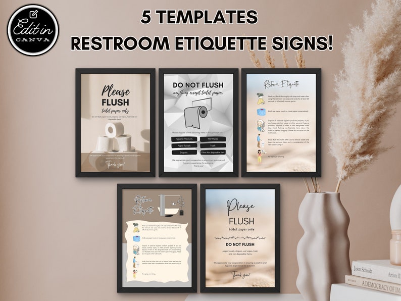 Restroom Etiquette Poster Bathroom Etiquette Toilet Etiquette Bathroom ...