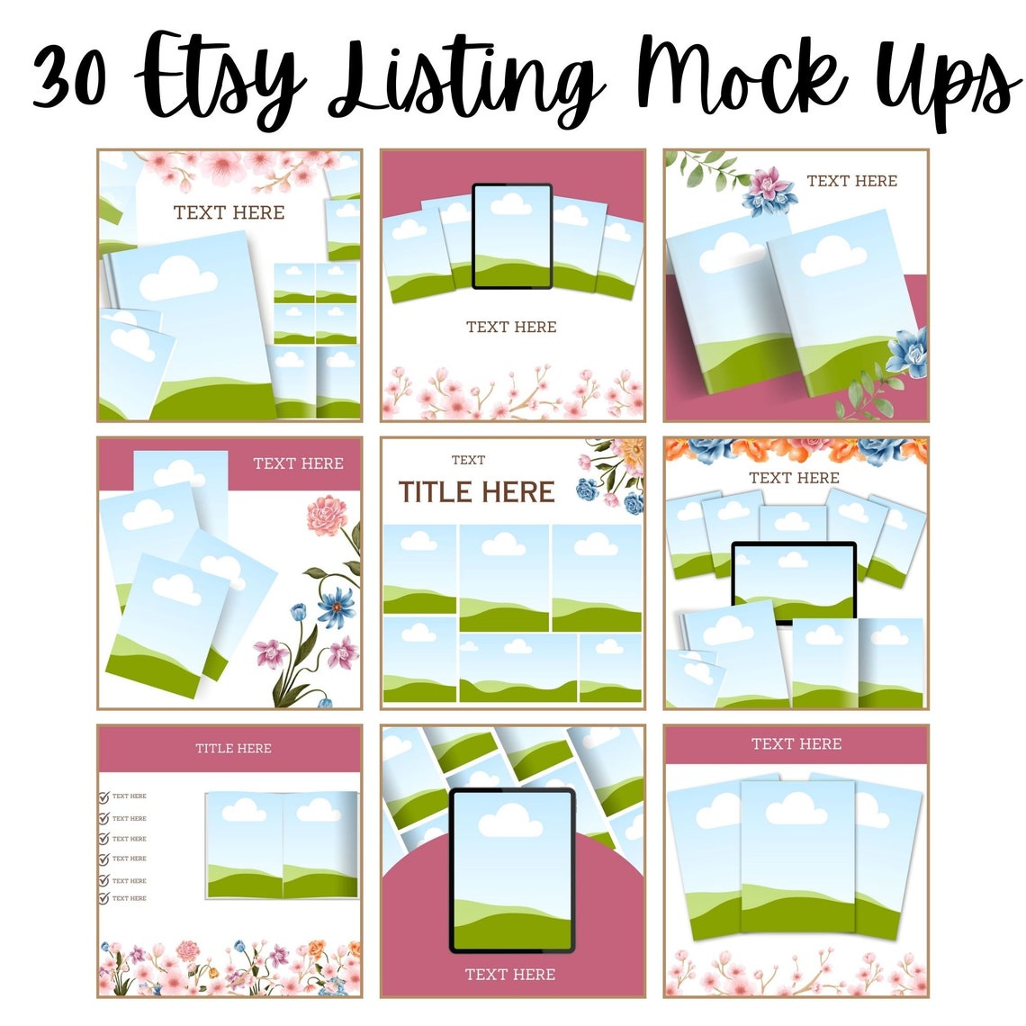 Etsy Listing Mockup, Digital Product Mockup Template, Canva Listing ...
