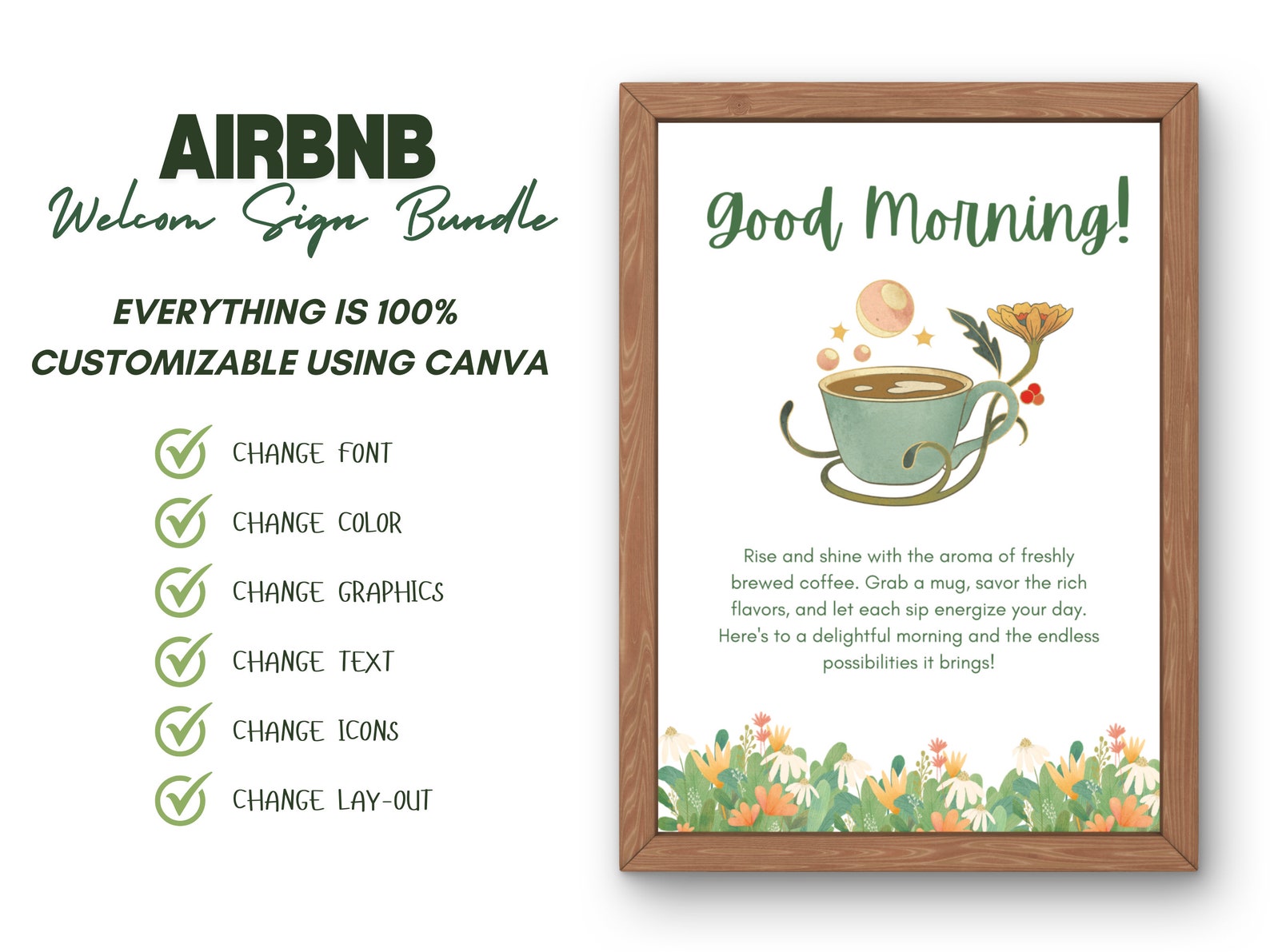 Airbnb Sign Bundle Template, Airbnb Signage, Vacation Rental, Wifi Sign ...
