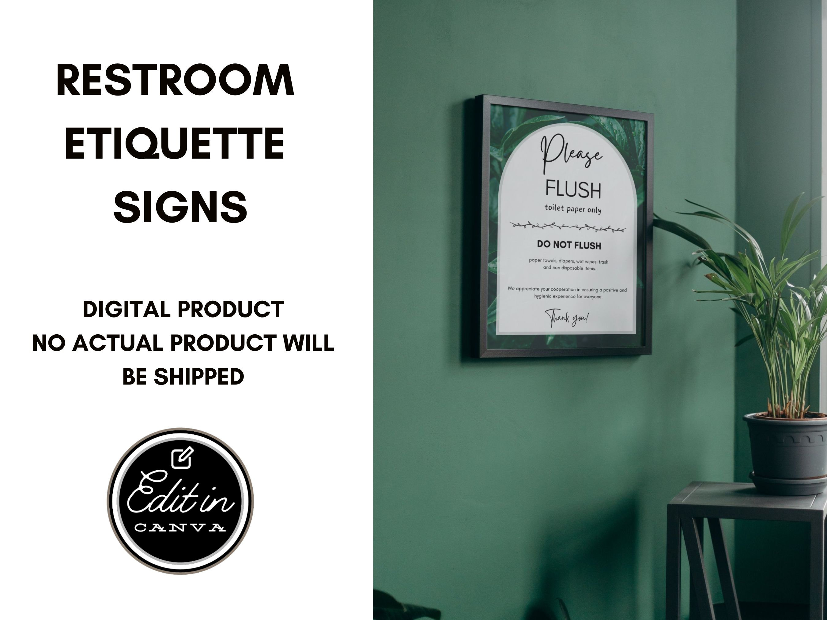 Bathroom Etiquette Restroom Rules Printable Wall Art Download Abstract ...