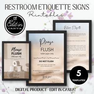 Restroom Etiquette Poster Bathroom Etiquette Toilet Etiquette Bathroom ...
