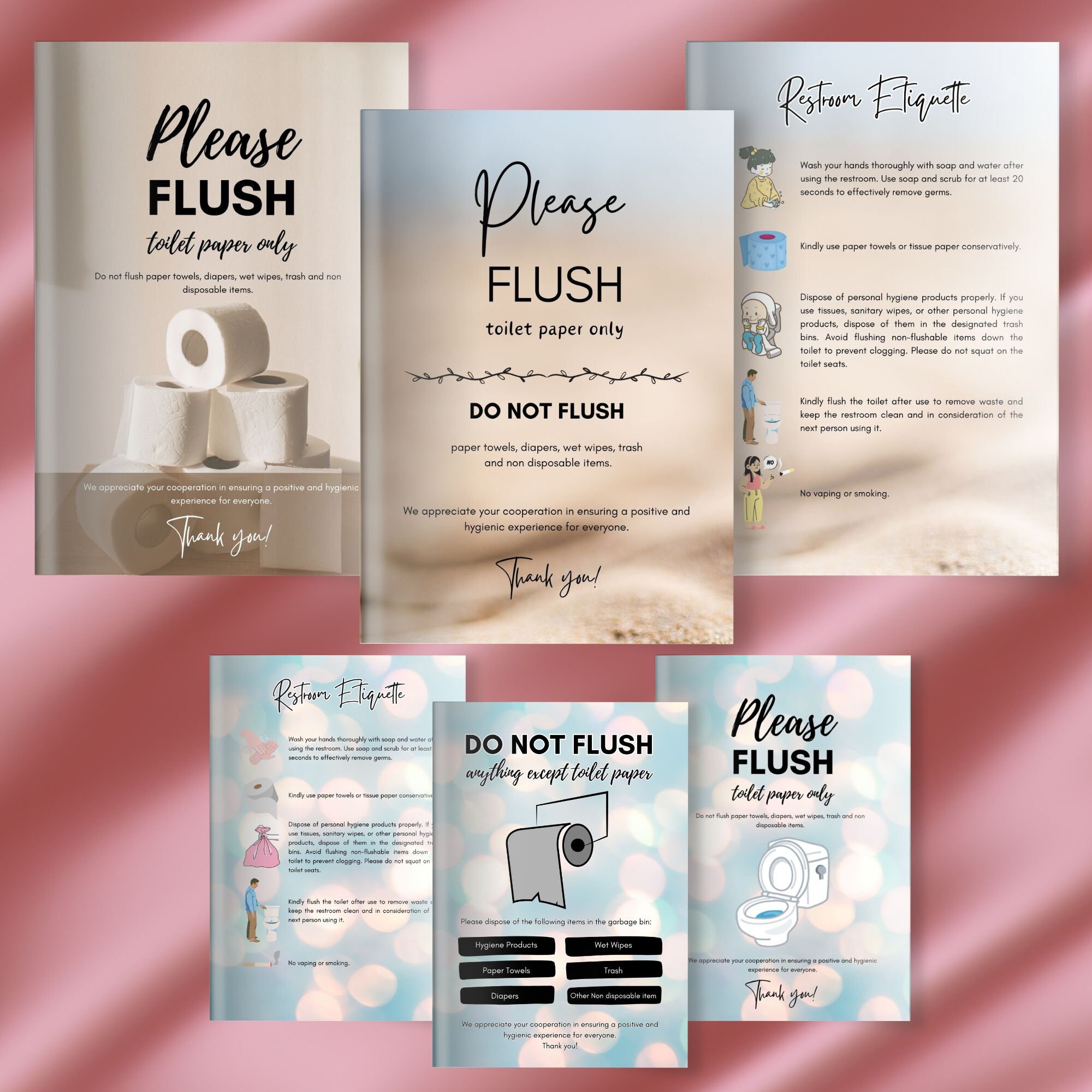 Restroom Etiquette Poster Bathroom Etiquette Toilet Etiquette Bathroom ...