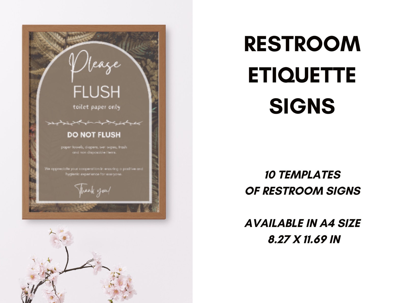 Bathroom Etiquette Restroom Rules Printable Wall Art Download Abstract ...