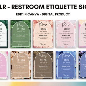 Bathroom Etiquette Restroom Rules Printable Wall Art Download Abstract ...