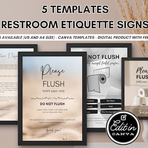Restroom Etiquette Poster Bathroom Etiquette Toilet Etiquette Bathroom ...