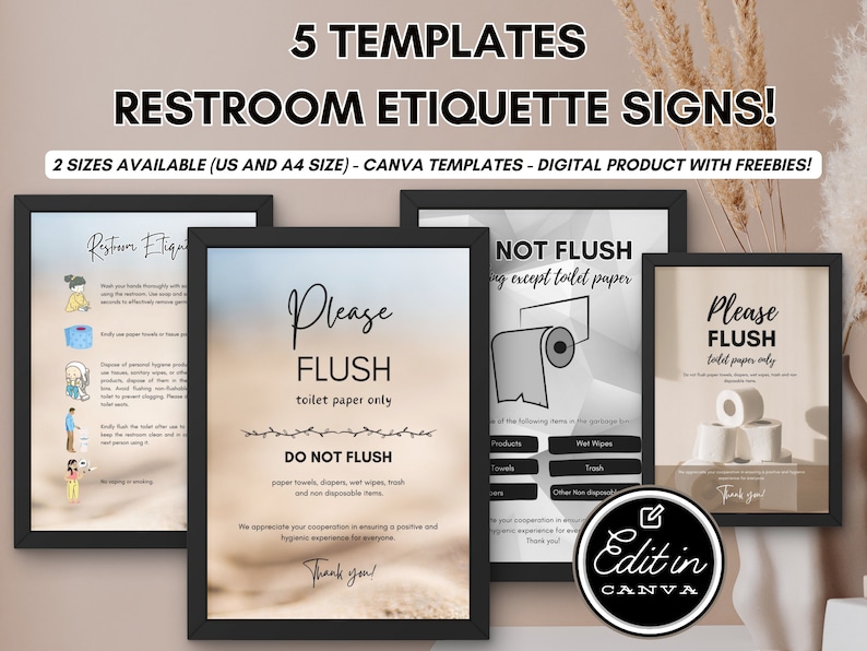 Restroom Etiquette Poster Bathroom Etiquette Toilet Etiquette Bathroom ...