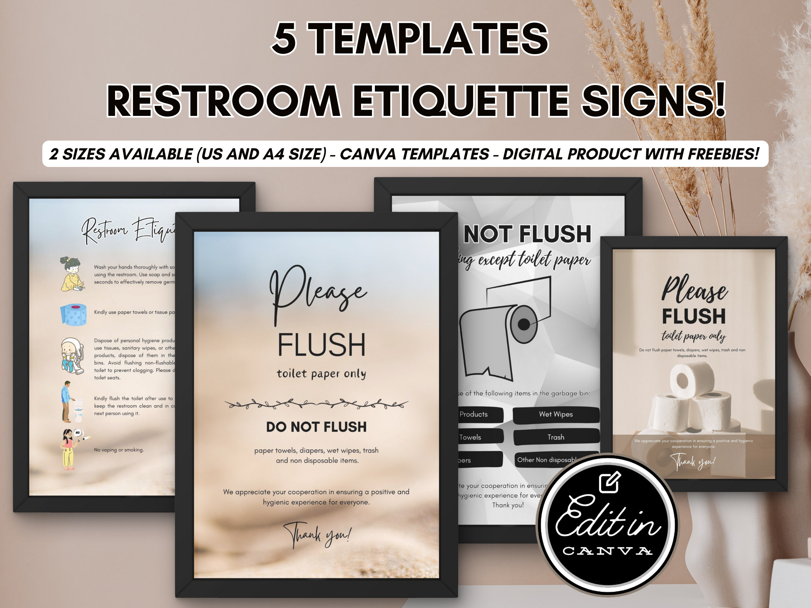 Restroom Etiquette Poster Bathroom Etiquette Toilet Etiquette Bathroom ...