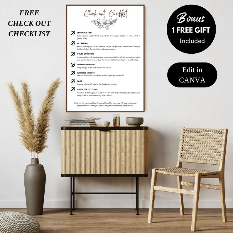 Welcome Sign for Short Term Rental Hosts, Editable Airbnb Template ...