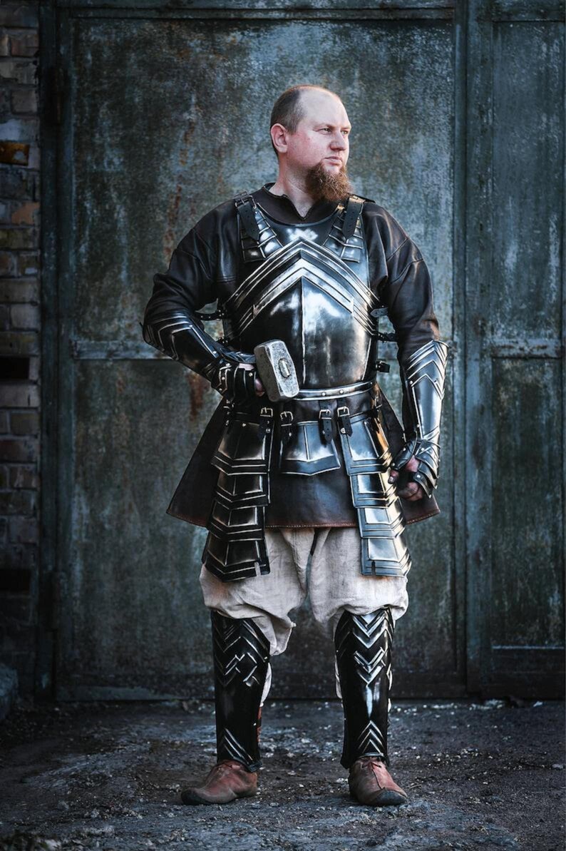 Dwarven Full Set LARP Armour Cuirass/pair of Bracers/leg Greaves ...