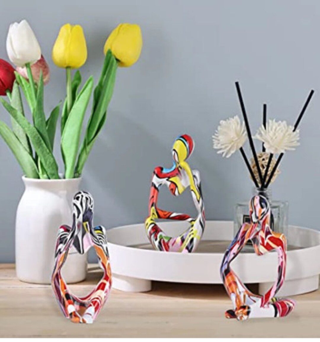 Colorful Graffiti Statue/sculpture the Thinker Set - Etsy