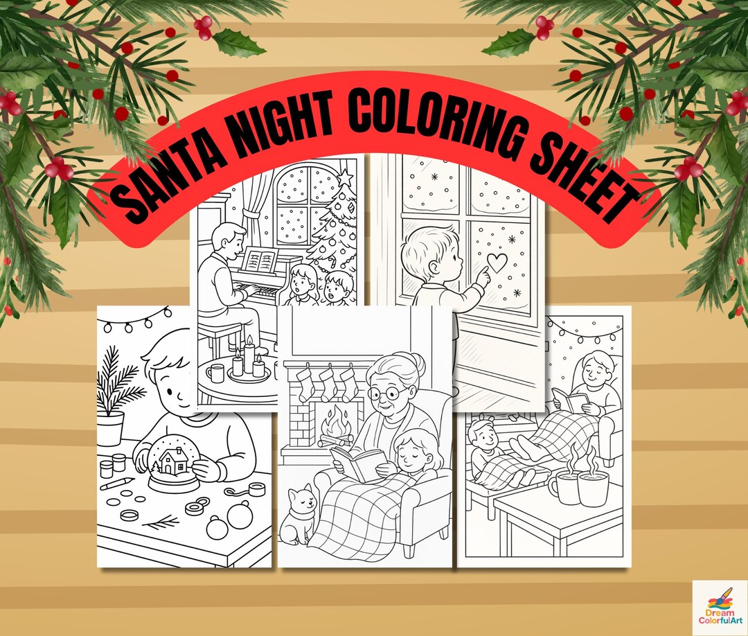 Christmas Coloring Pages PDF, Kids Christmas Coloring Book, Winter ...