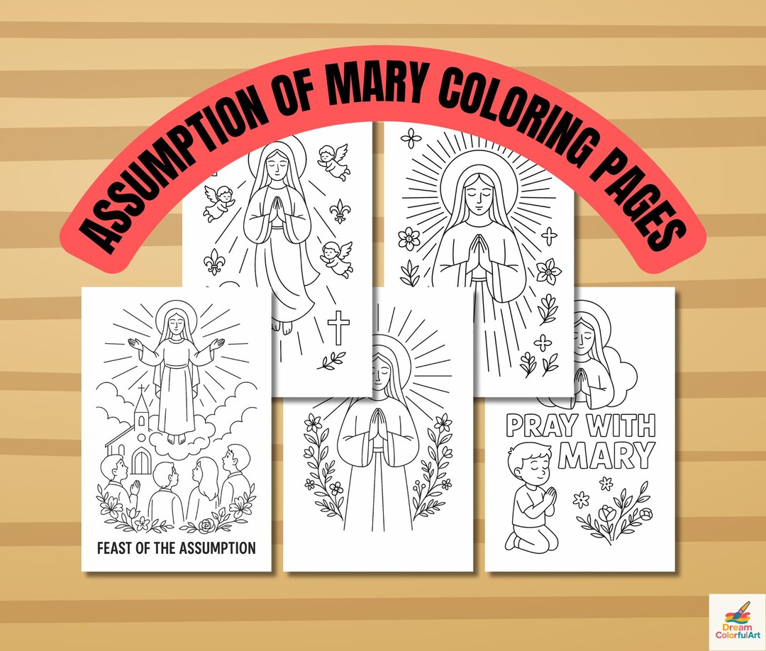 Assumption of Mary Coloring Pages | Catholic Feast of the Assumption ...