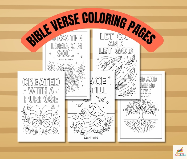 50 Christian Bible Verse Coloring Pages Bundle | Scripture Printable ...