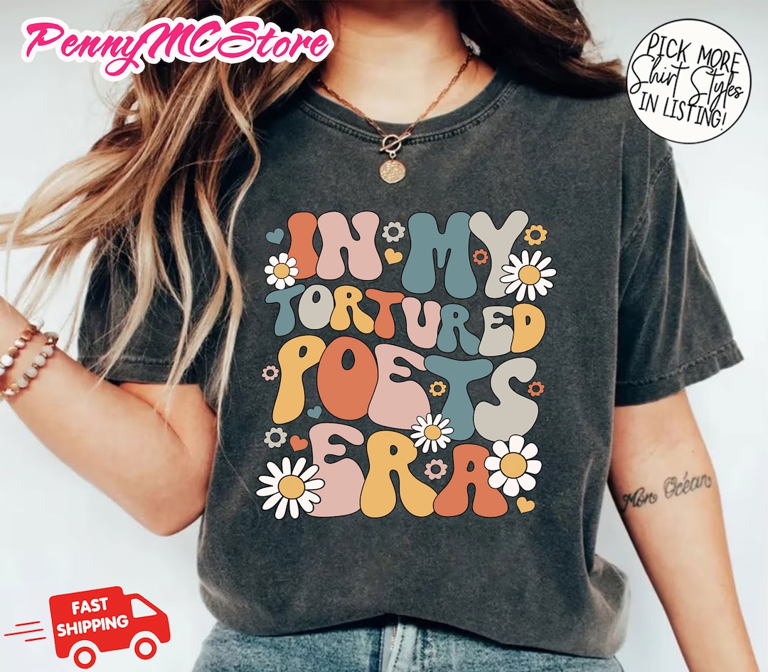 In My Tortured Poet Era Shirt, Comfort Colors Ts Fan Retro Shirt Gift ...