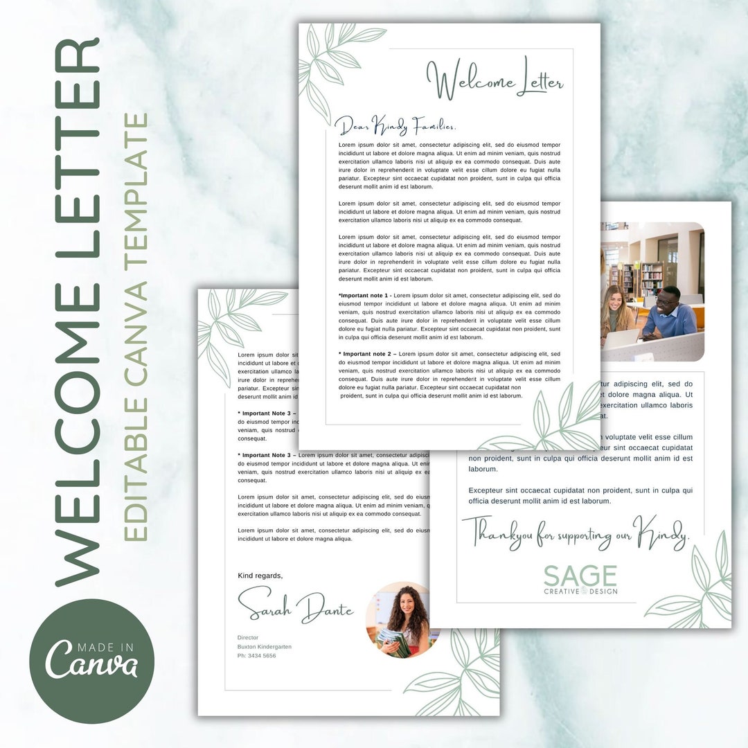 Kindergarten Letter Editable Template on Canva - Etsy