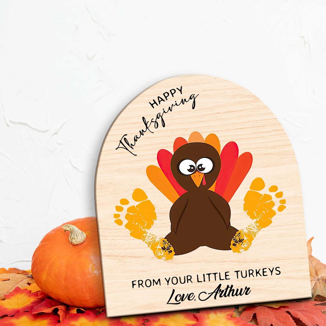 Custom Happy Thanksgiving From Your Little Turkey Plaque - Etsy