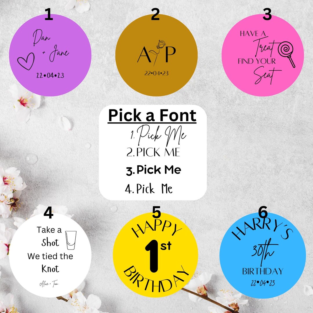 Personalised Round Stickers | Circle Logo Stickers | Birthday Stickers ...