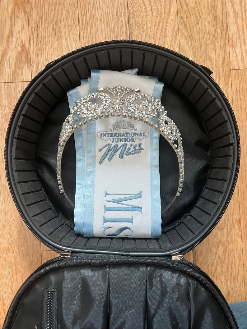 Pink Crown & Sash Travel Case | Pageant Crown Box, Competition Crown ...