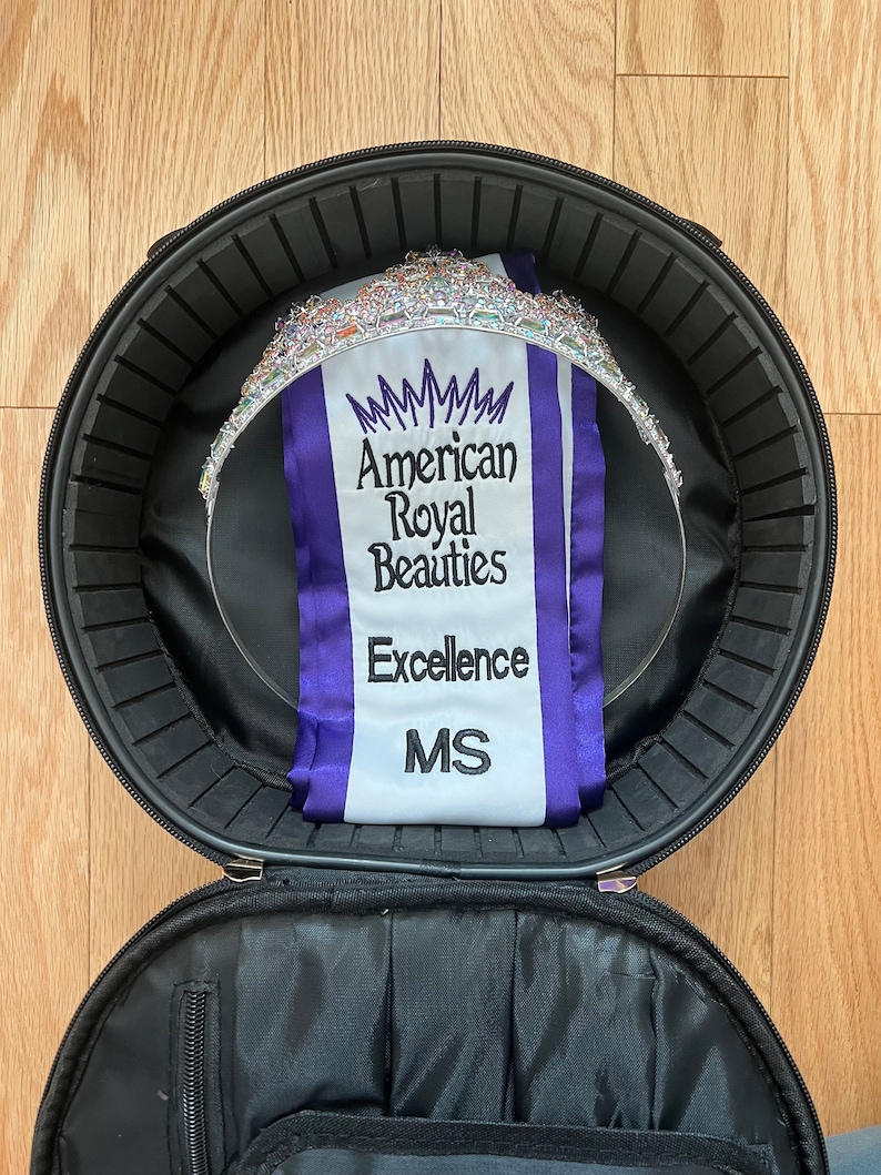 Pink Crown & Sash Travel Case | Pageant Crown Box, Competition Crown ...
