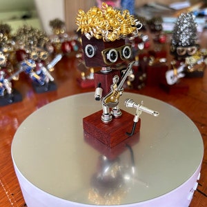 Handmade Steampunk Robot Figurine & Knick Knack's Robot, Guitar Player ...