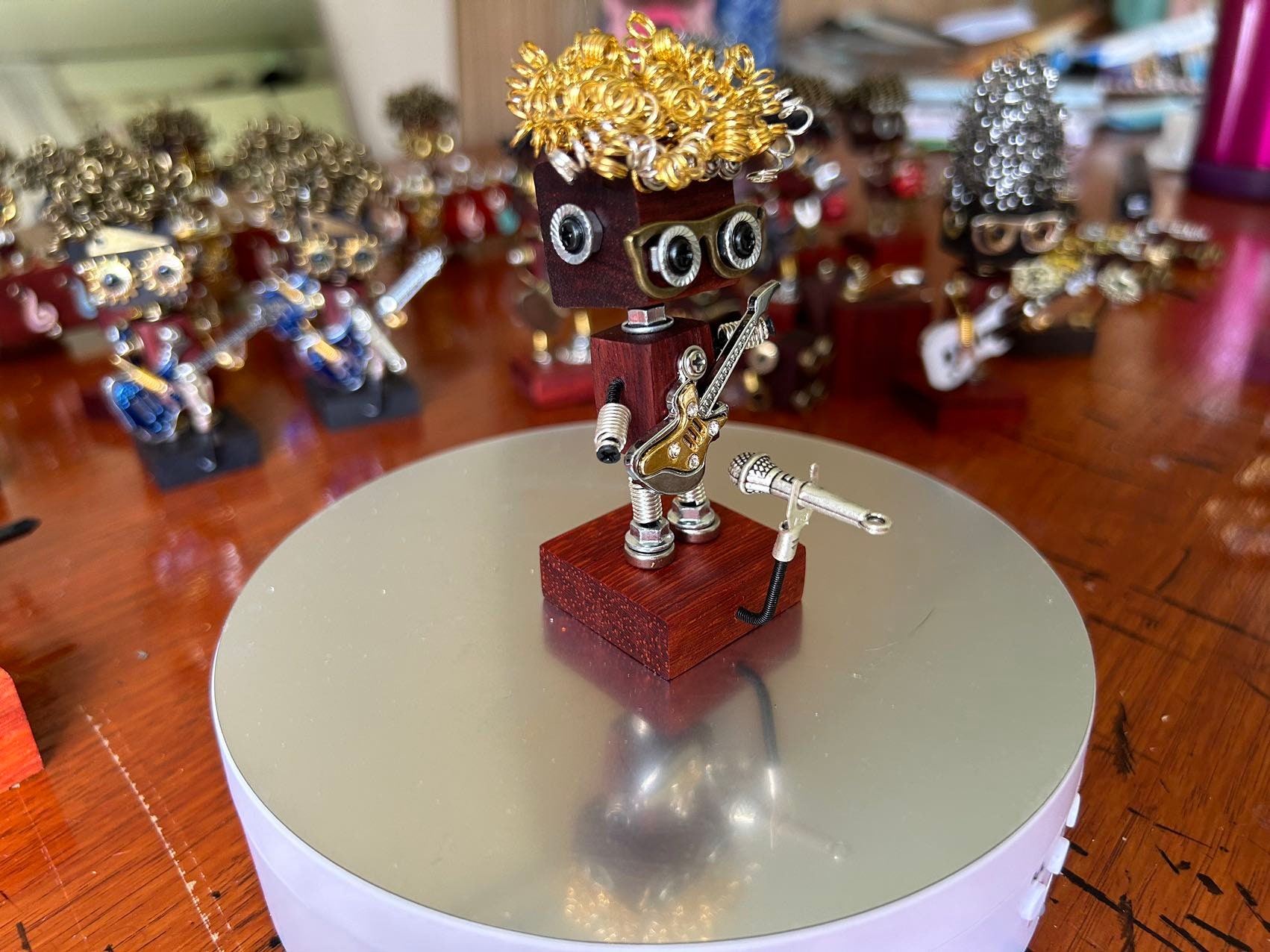 Handmade Steampunk Robot Figurine & Knick Knack's Robot, Guitar Player ...