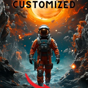 Spaceman Light Art Painting Frame and Mirror Two in One, Light Box, LED ...