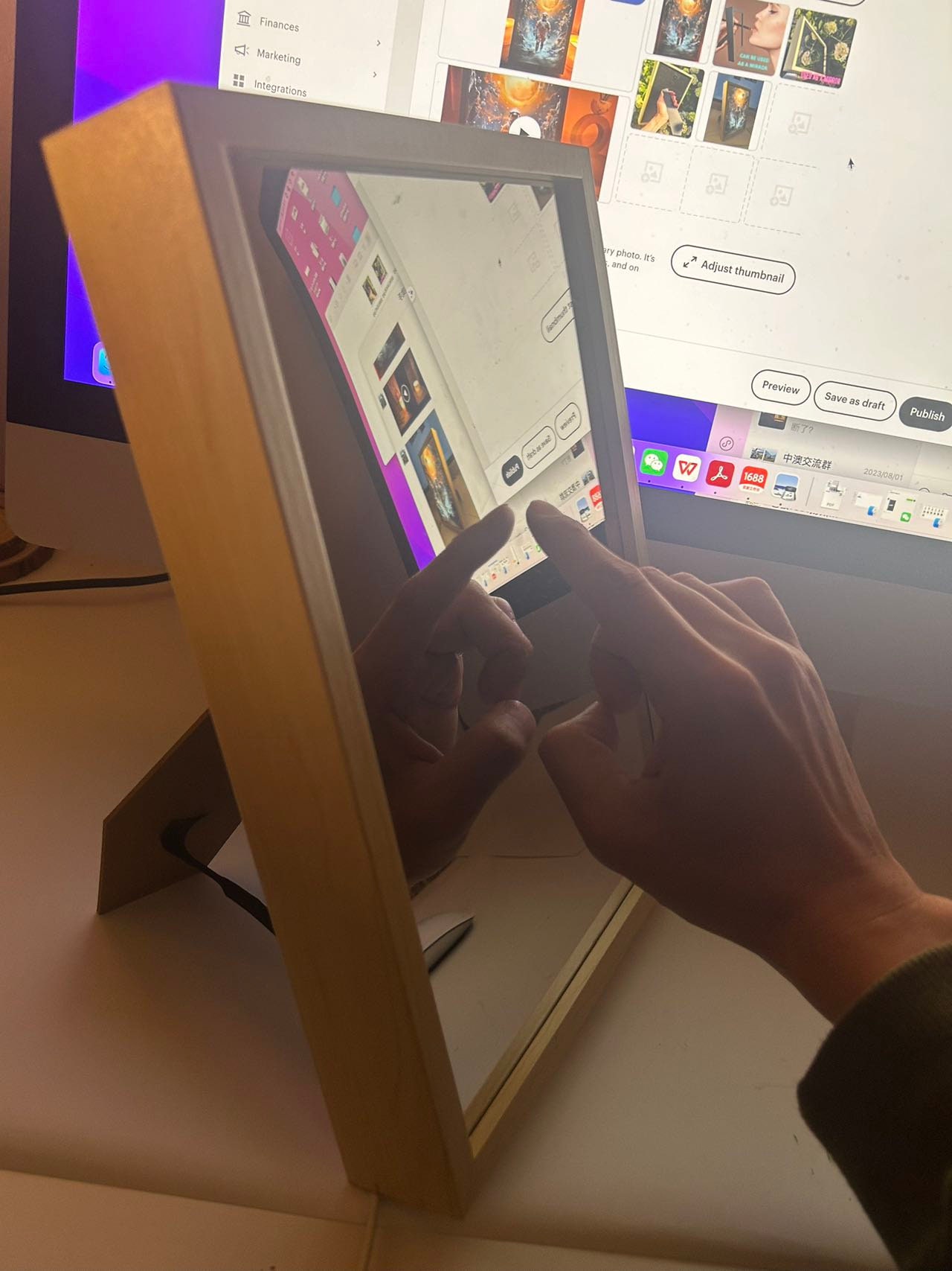 Spaceman Light Art Painting Frame and Mirror Two in One Light - Etsy ...