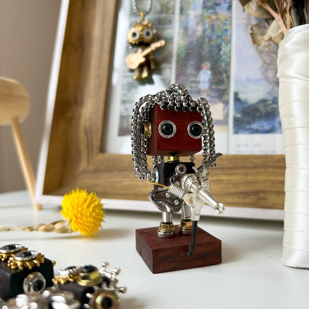 Handmade Steampunk Robot Figurine & Knick Knack's Robot, Band Singer ...