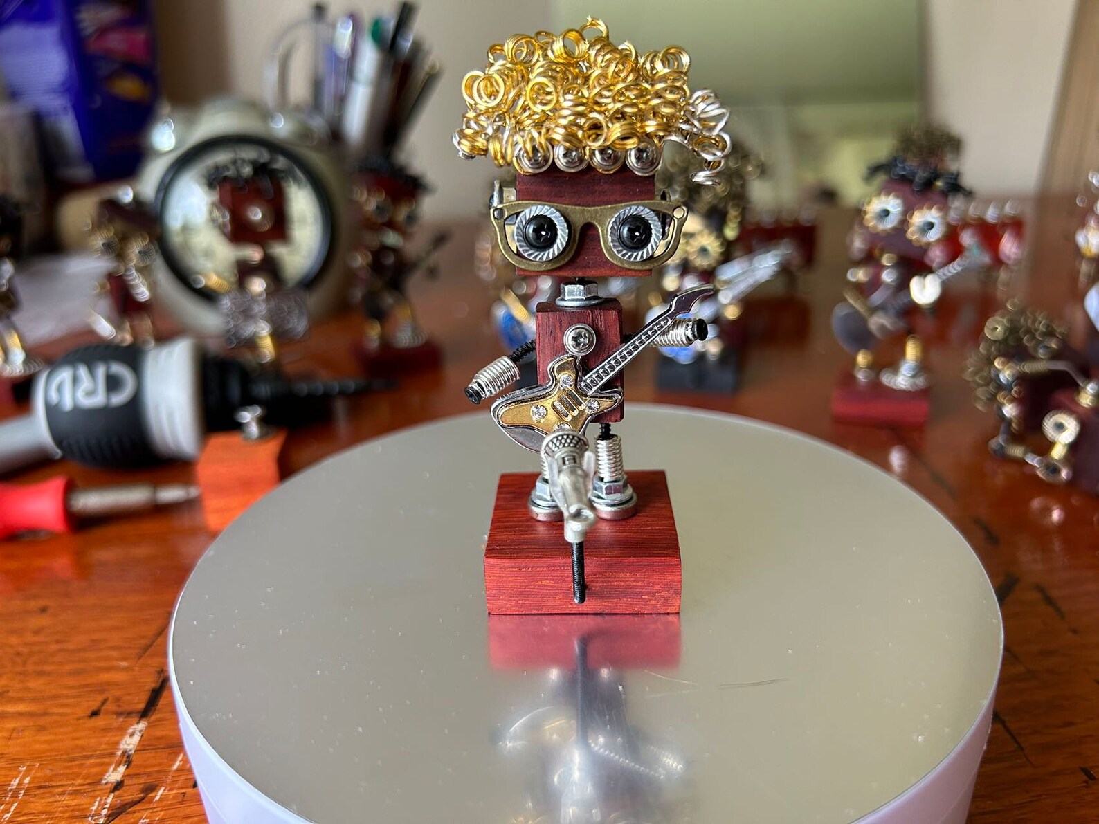Handmade Steampunk Robot Figurine & Knick Knack's Robot, Guitar Player ...