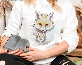 Cozy Cute Fox Cottagecore Sweatshirt, Vintage Forest Witch Aesthetic ...