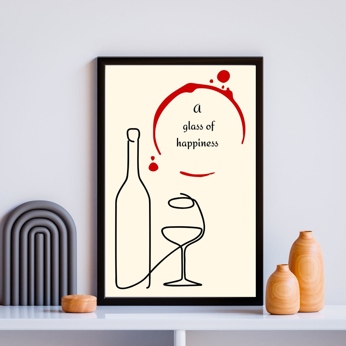 Red Wine Print Set of 2 ,wine Line Art Print Set,wine Lover Wall Art ...