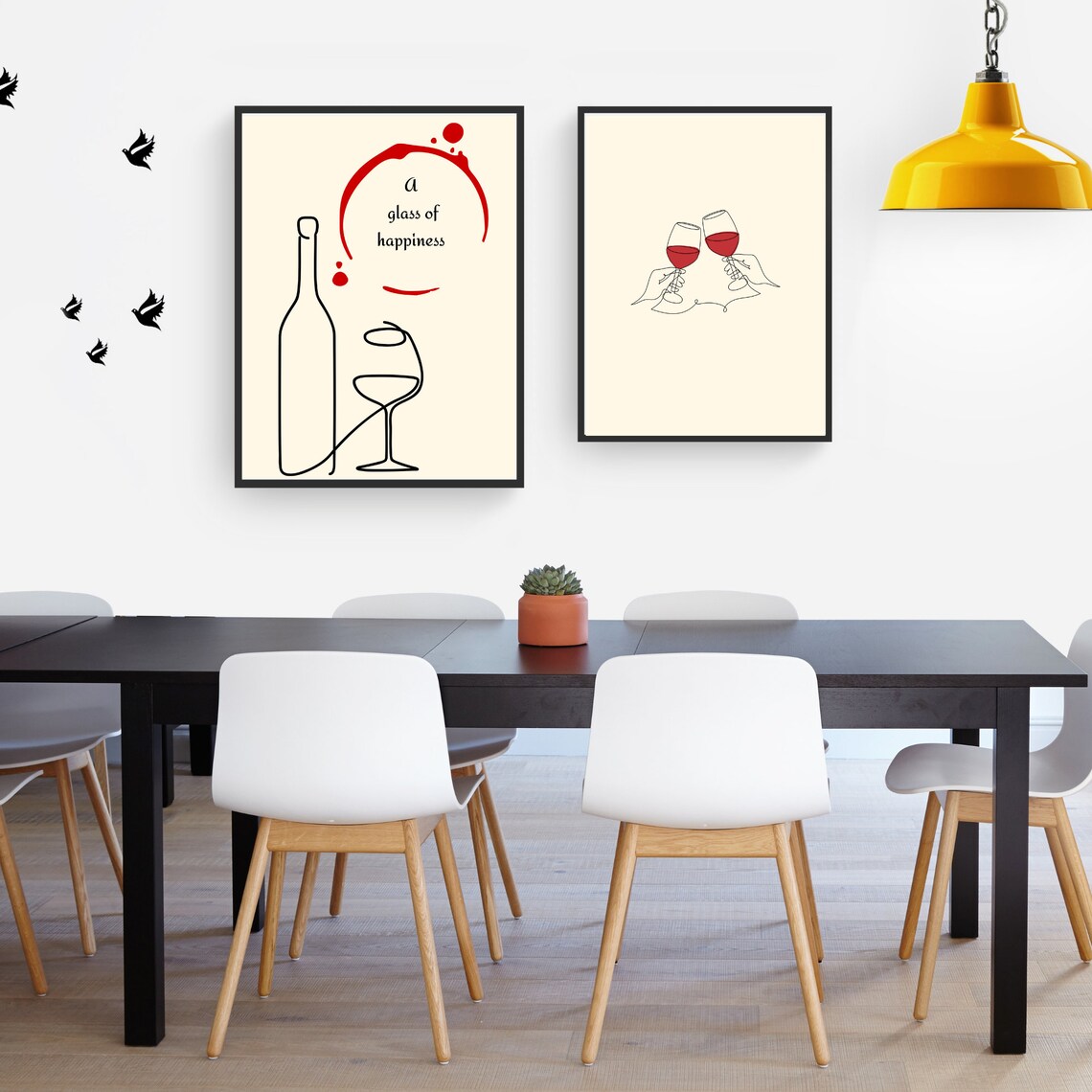 Red Wine Print Set of 2 ,wine Line Art Print Set,wine Lover Wall Art ...
