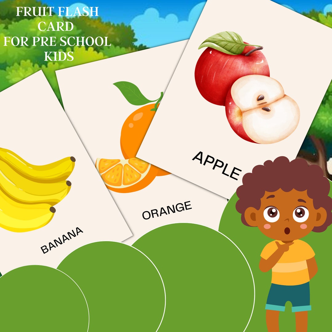 Fruit Flash Cards Flash Cards for Kids Nomenclature Cards - Etsy UK