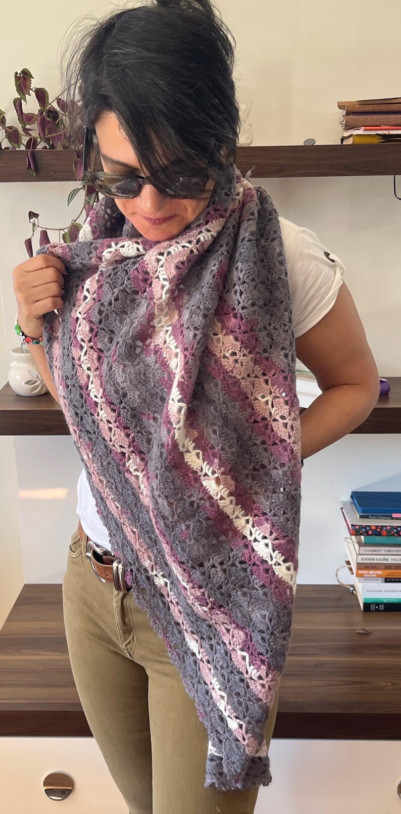 Handmade Angora Crochet Shawl: Lightweight Boho Lace Scarf - Etsy
