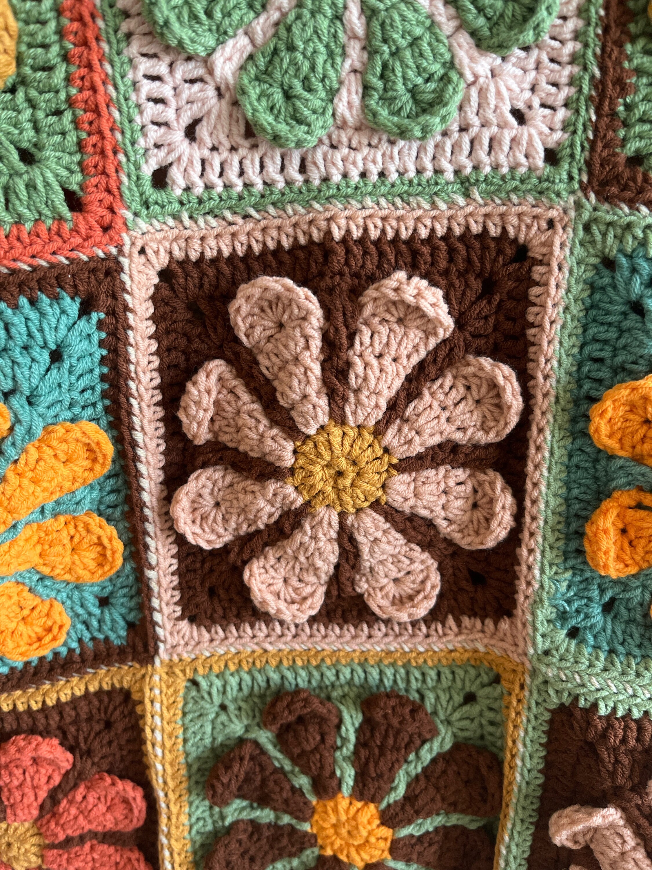 Crochet Daisy Vest, Knitted Colorful Festival Waistcoat,crochet ...