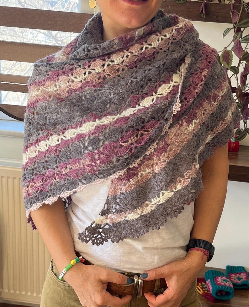 Handmade Angora Crochet Shawl: Lightweight Boho Lace Scarf - Etsy