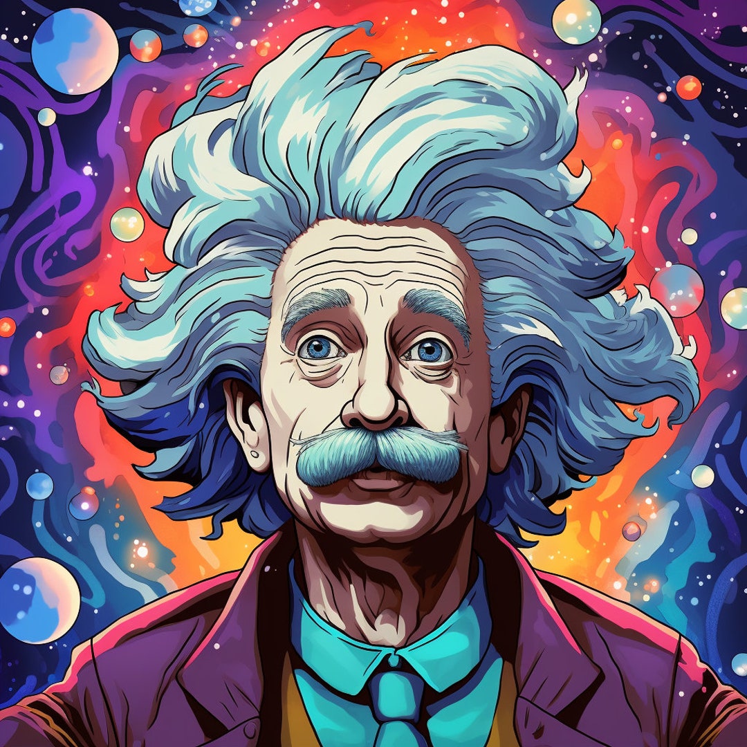 Cosmic Cool Einstein Digital Image - Etsy