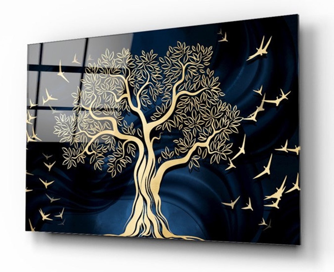 Tree of Life Glass Wall Painting , Glass Printing Wall Art Gift ...