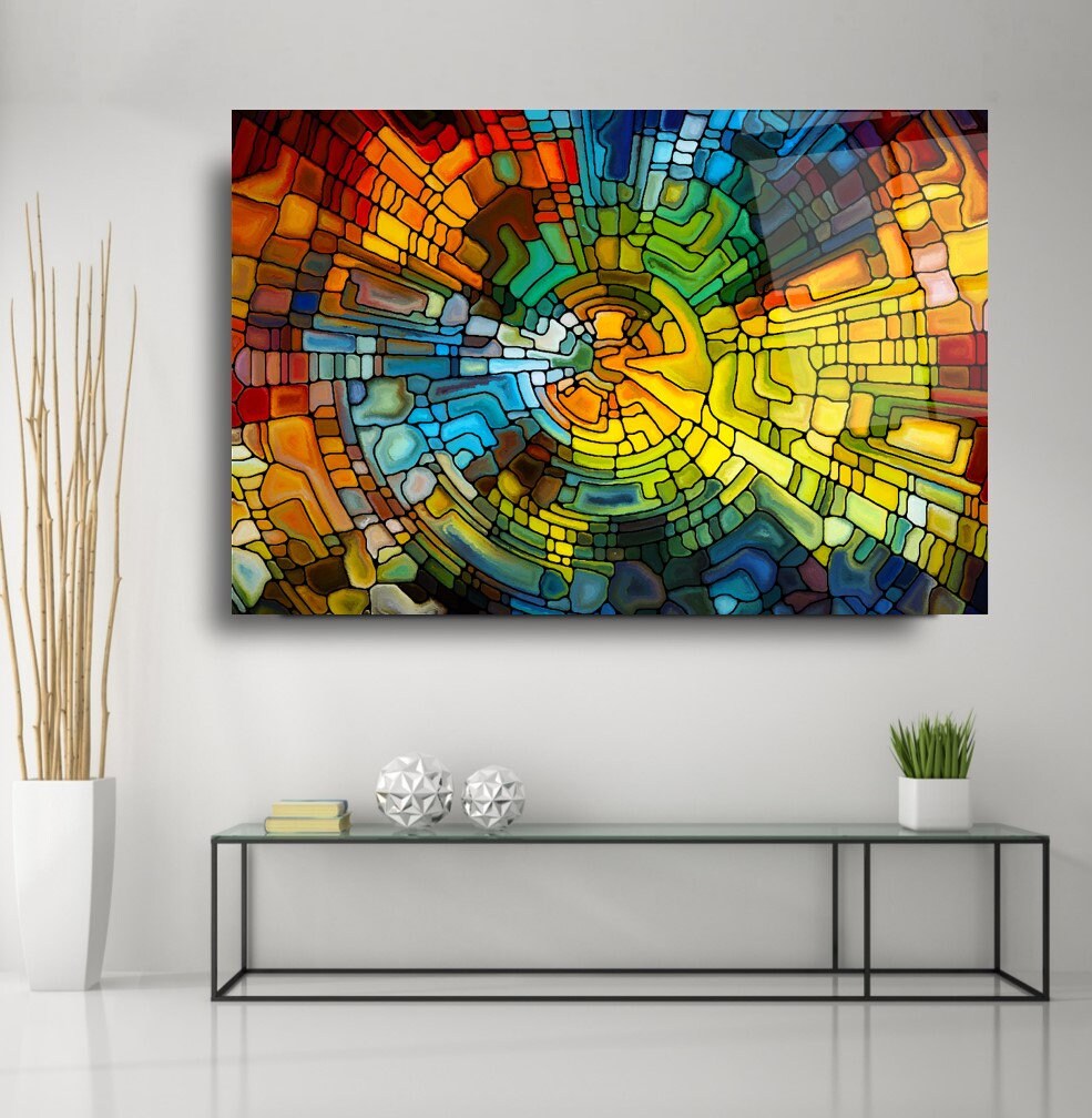 Stained Glass Painting Wall Art Glass Home Wall Decor Gift - Etsy