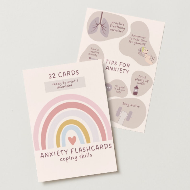 Digital Anxiety Flashcards Anxiety Management Instant Digital Download ...